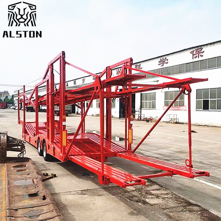 Two Axles Car Carrier Trailer, 8 Position Skeleton Trailer with Upper ...